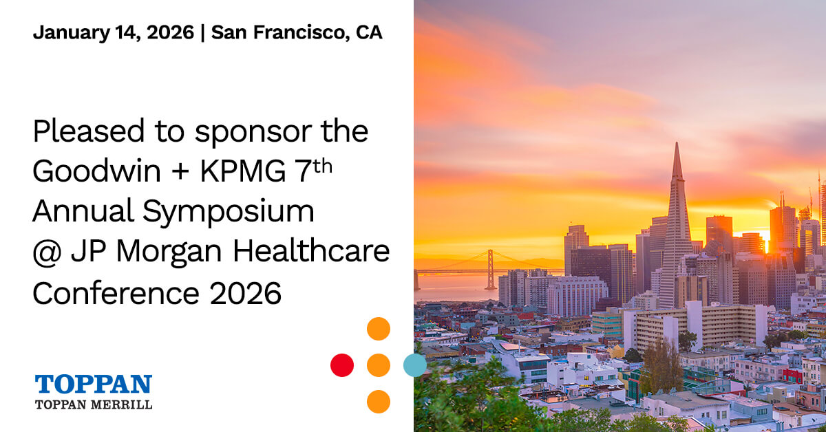Goodwin + KPMG 7th Annual Symposium @ JP Morgan | Toppan Merrill