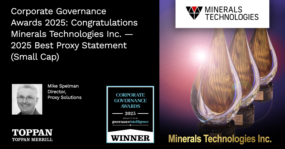 Corporate Governance Awards 2025: Congratulations Minerals Technologies ...